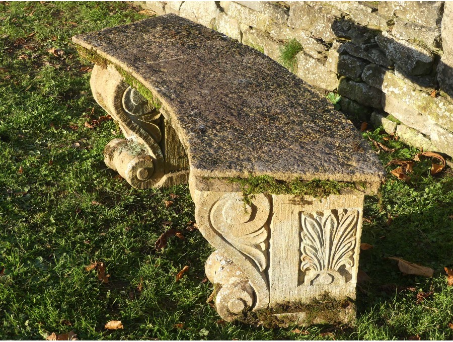 Vintage Curved Stone Bench | Holloways Garden Antiques