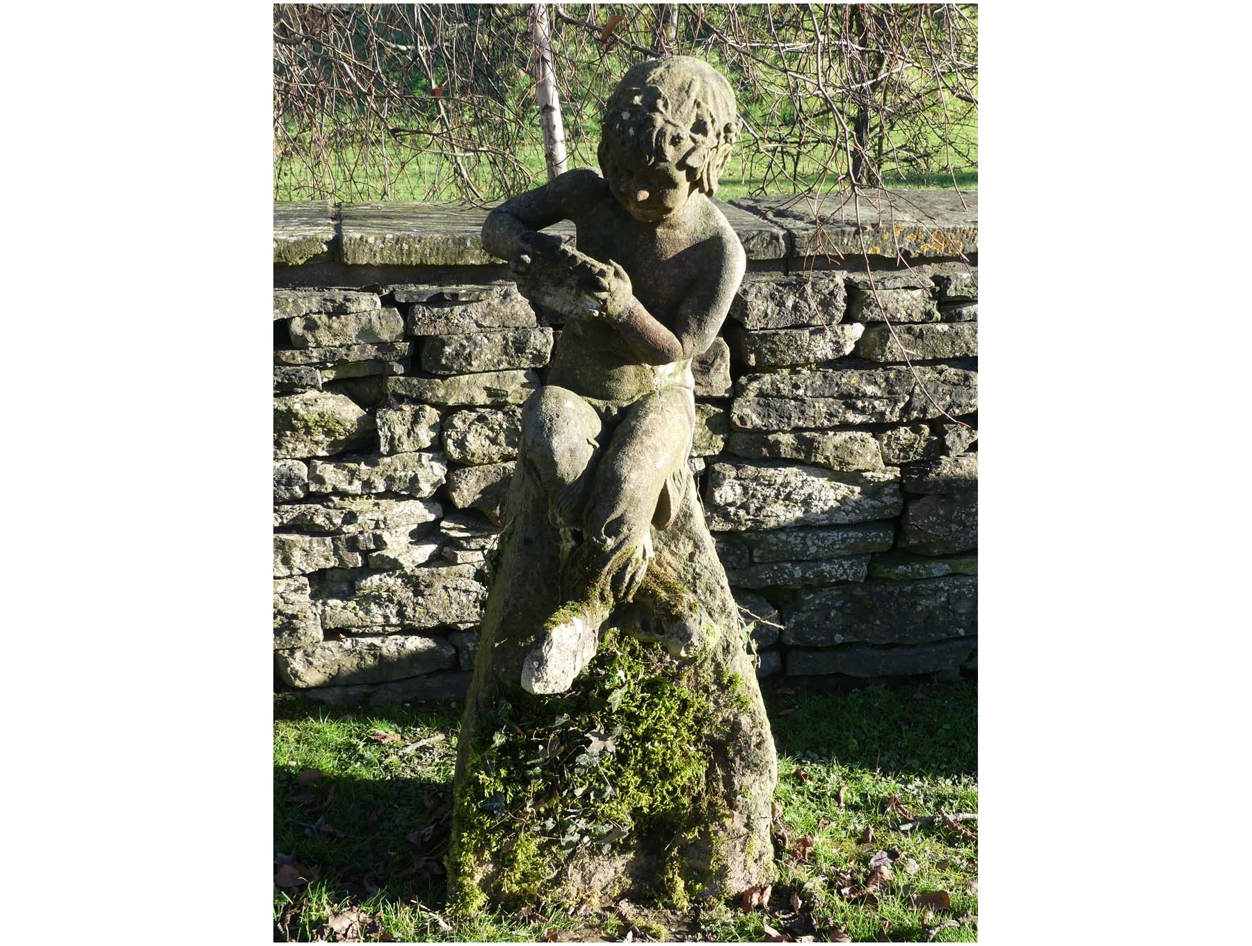 Seated Faun Garden Statue | Holloways Garden Antiques