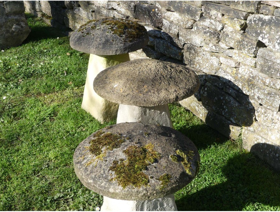 Weathered Staddle Stones (Set of Three) | Holloways Garden Antiques