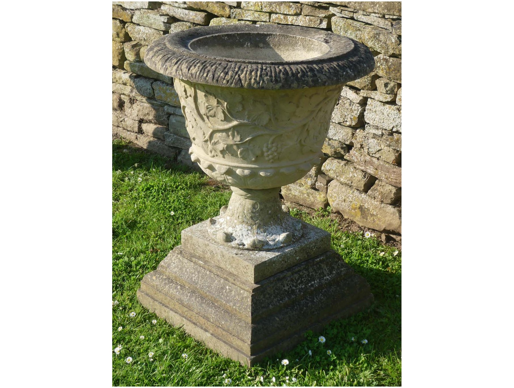 Weathered Haddonstone Urn | Holloways Garden Antiques