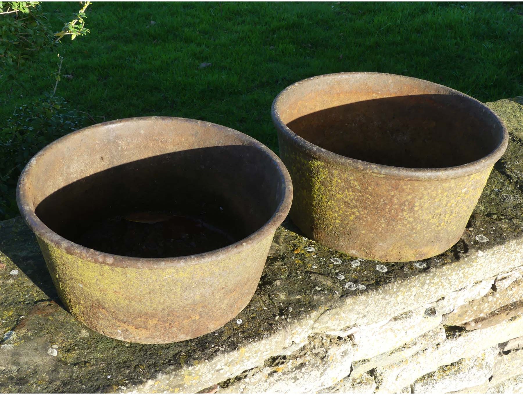 Vintage Round Iron Planters | Holloways Garden Antiques