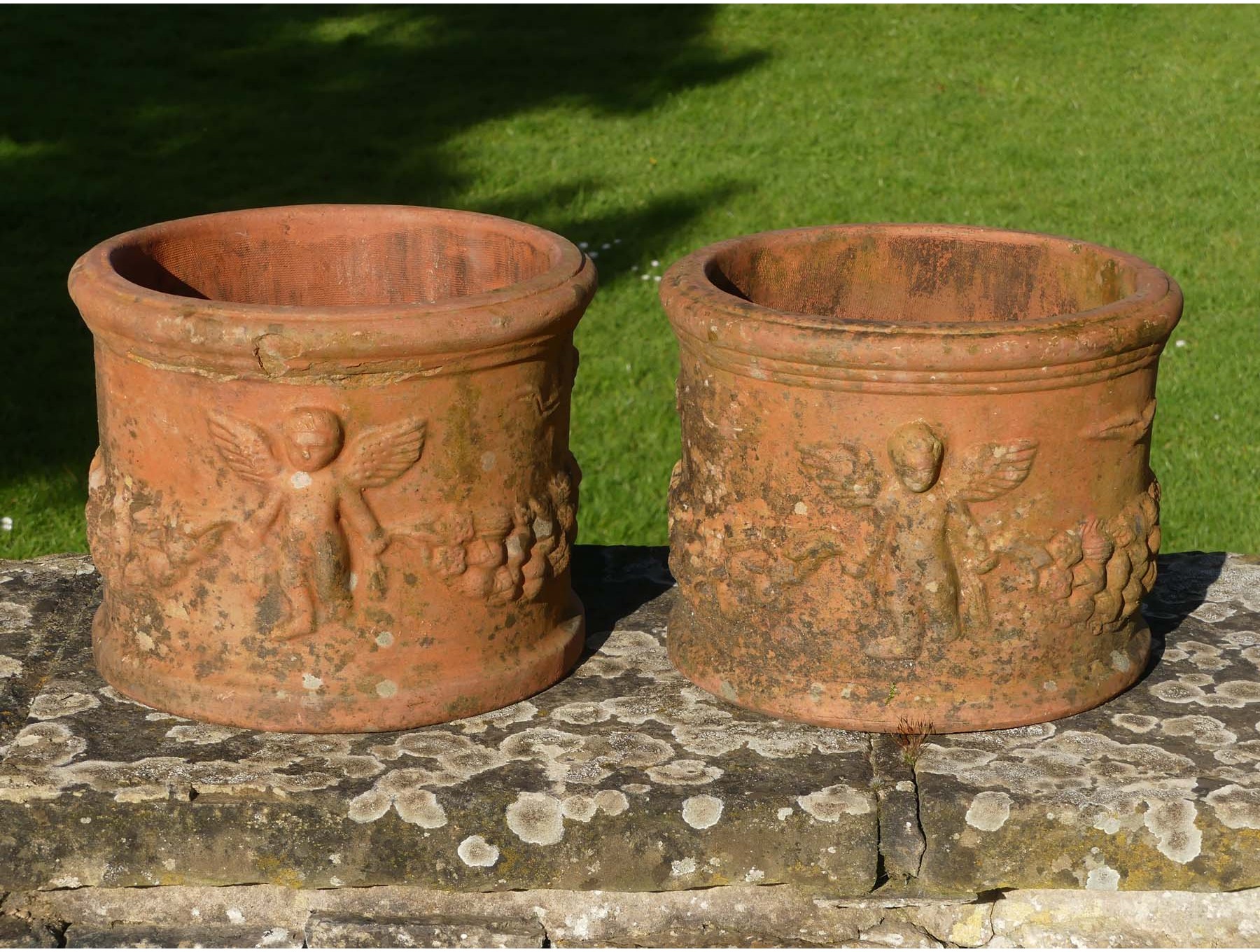 Weathered Terracotta Planters (Pair) | Holloways Garden Antiques