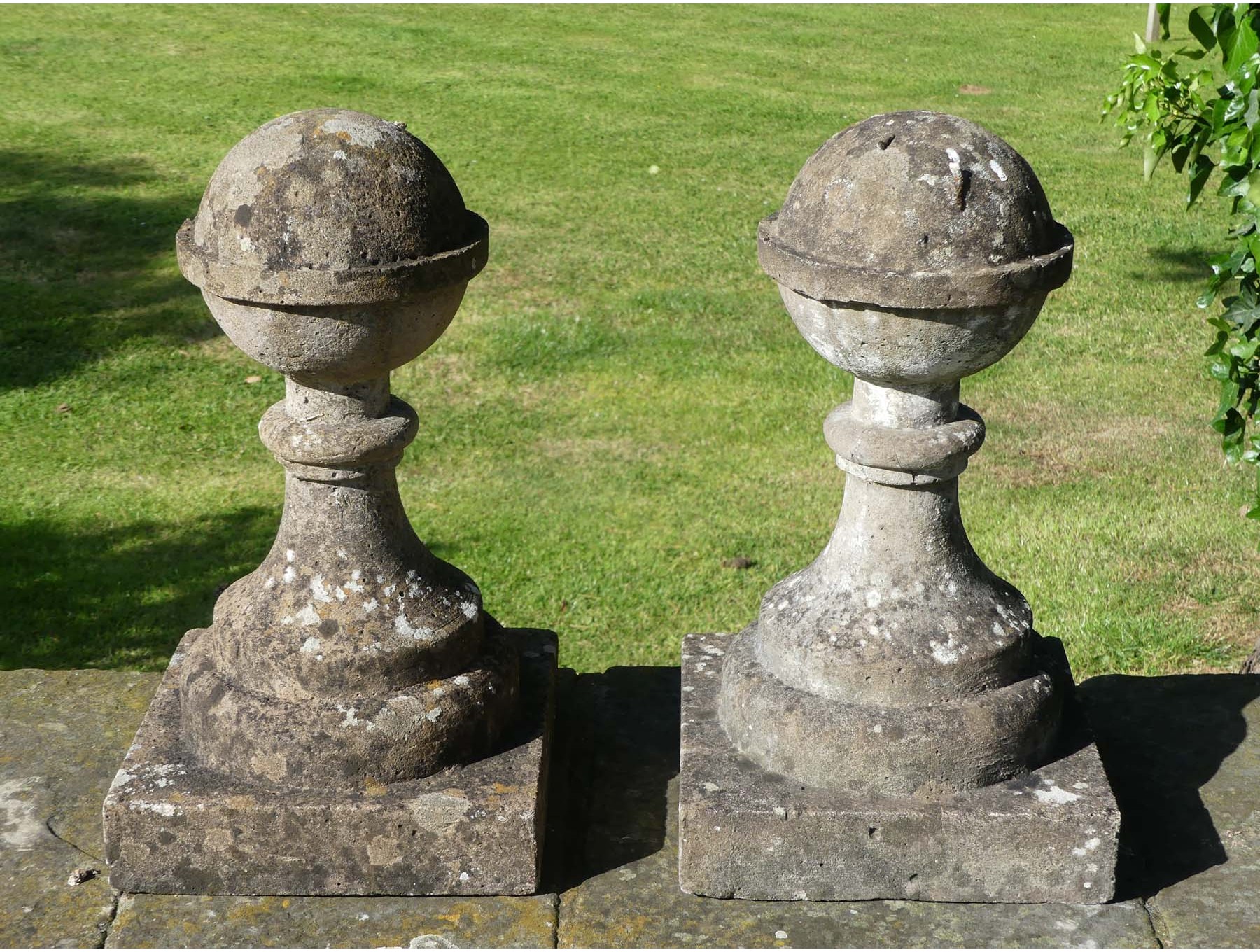 Vintage Stone Finials (Pair) | Holloways Garden Antiques