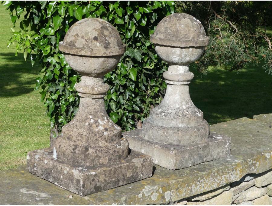 Vintage Stone Finials (Pair) | Holloways Garden Antiques