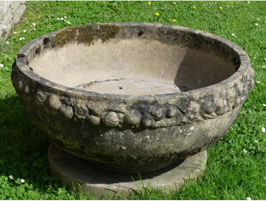 Round Bowl Planter on Base | Holloways Garden Antiques