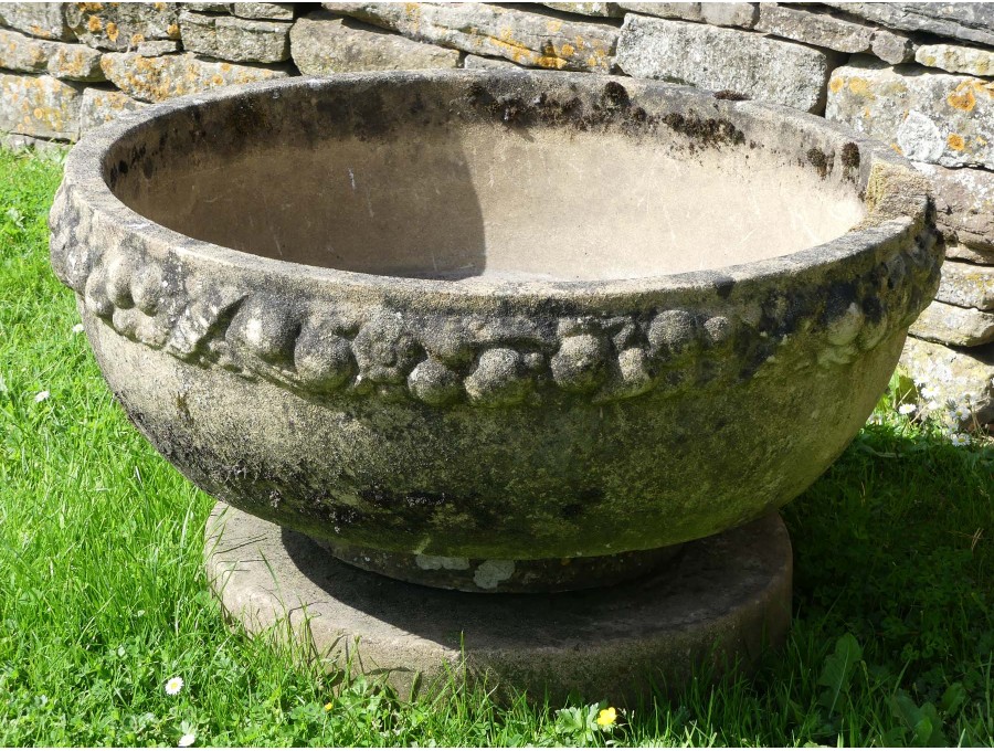 Round Bowl Planter on Base | Holloways Garden Antiques