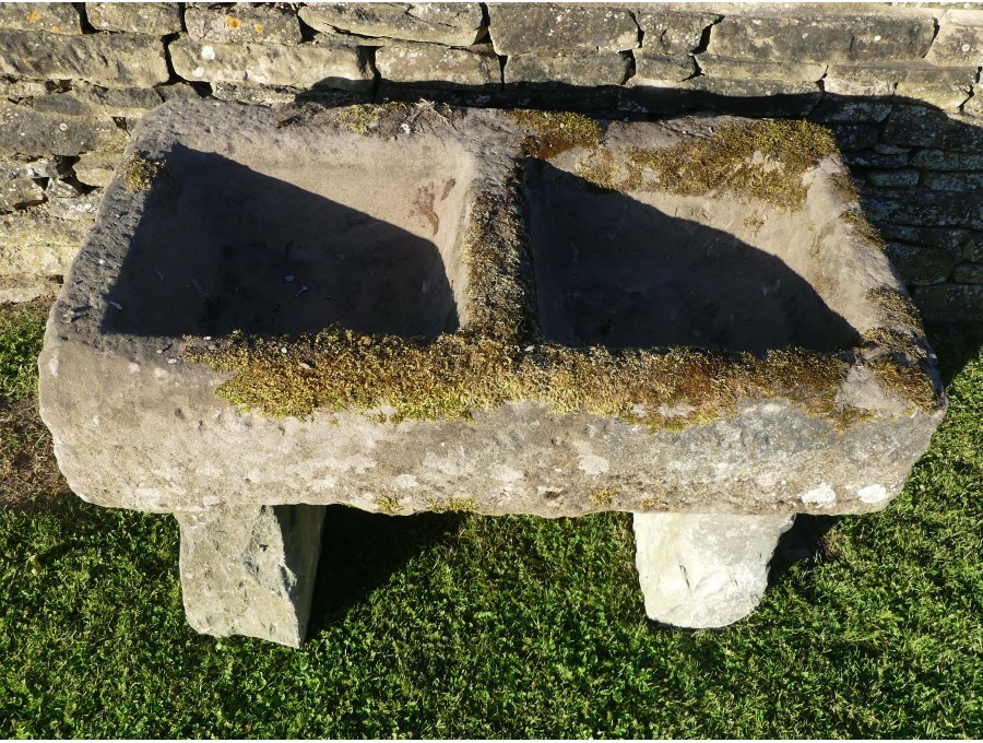 Large Sandstone Trough on Blocks | Holloways Garden Antiques