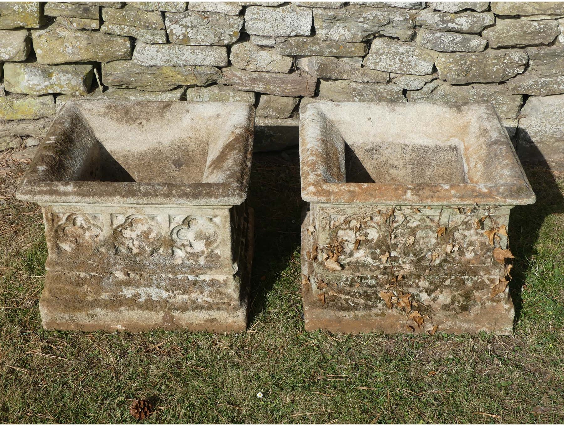 Weathered Gothic Planters (Pair) | Holloways Garden Antiques