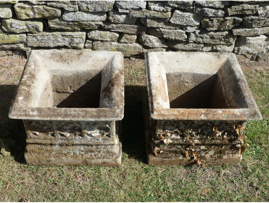 Weathered Gothic Planters (Pair) | Holloways Garden Antiques