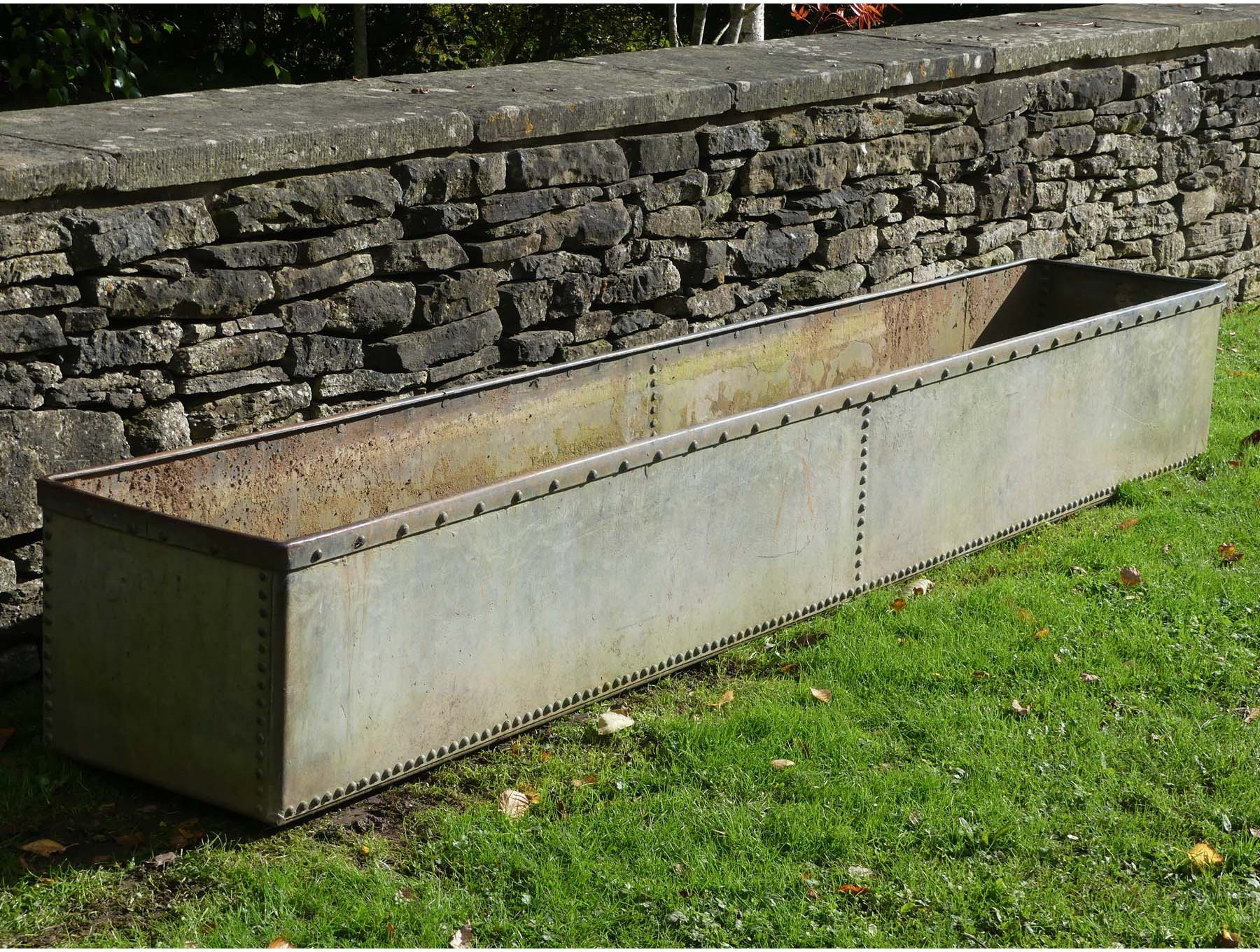 Long Vintage Galvanised Iron Trough | Holloways Garden Antiques