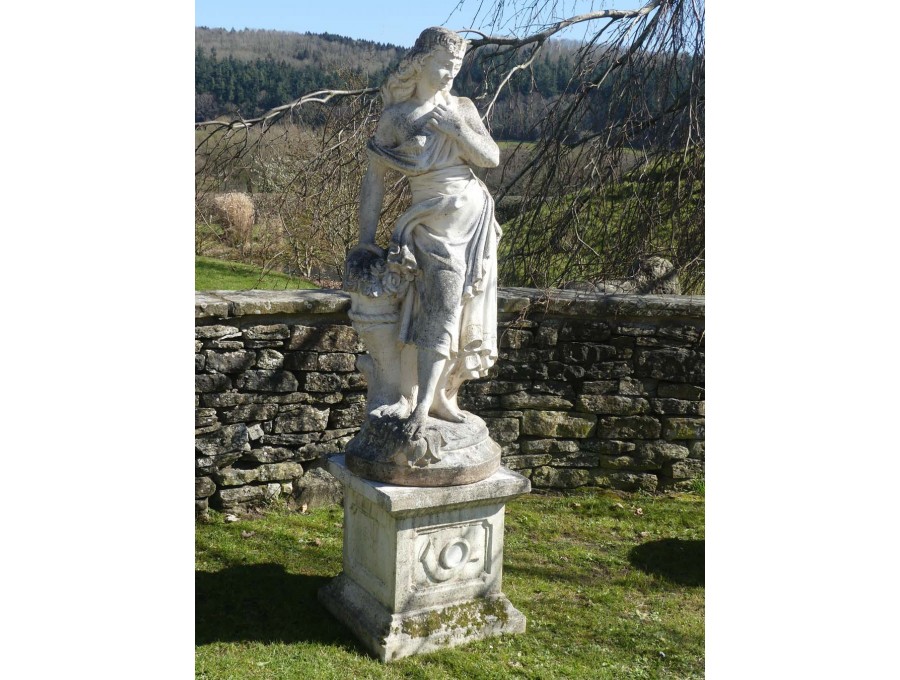 Classical Maiden Statue on Base | Holloways Garden Antiques