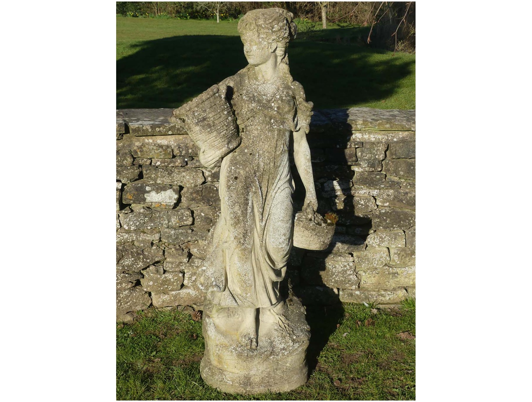 Weathered Garden Statue 'Country Girl' | Holloways Garden Antiques