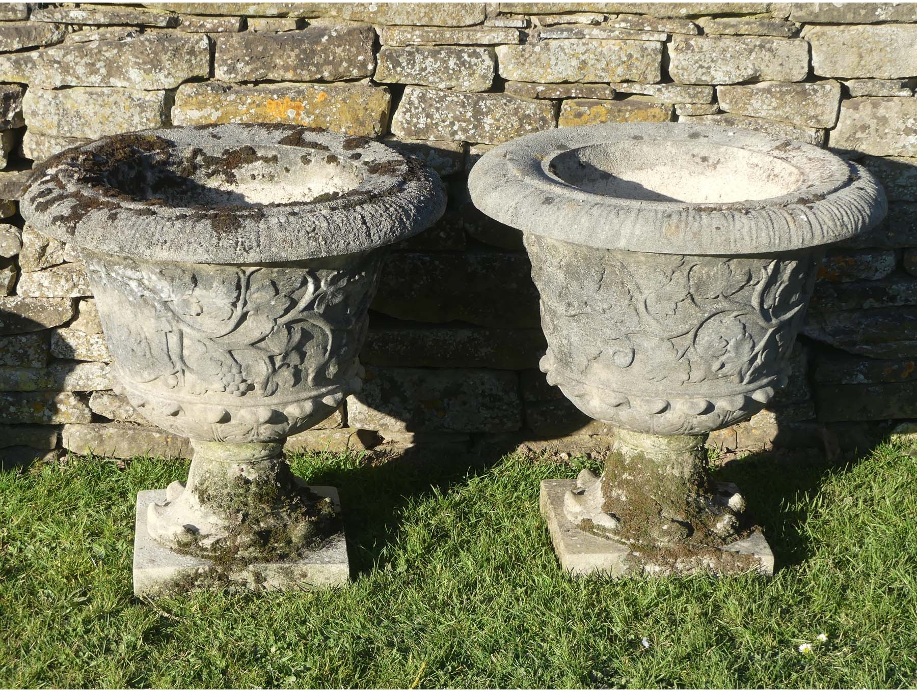 Weathered Garden Urns (Pair) | Holloways Garden Antiques