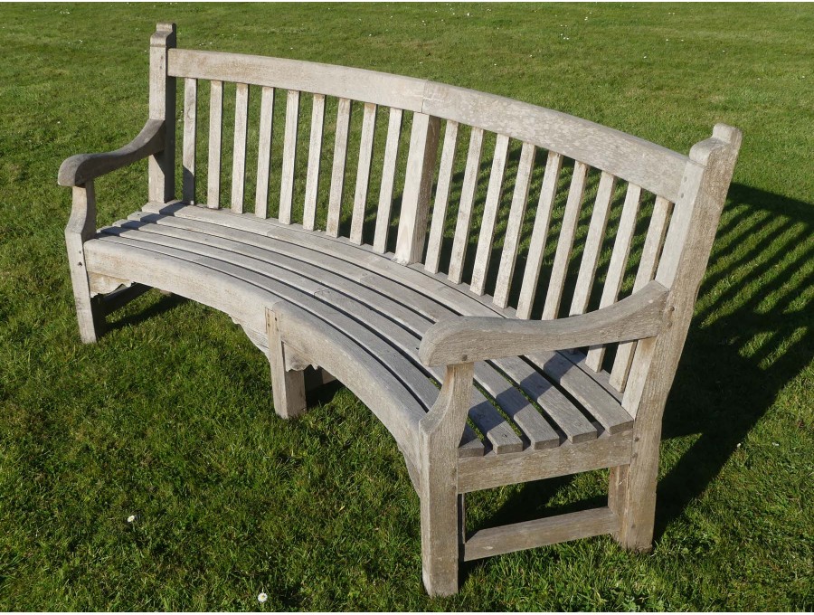 Curved Teak Garden Bench | Holloways Garden Antiques