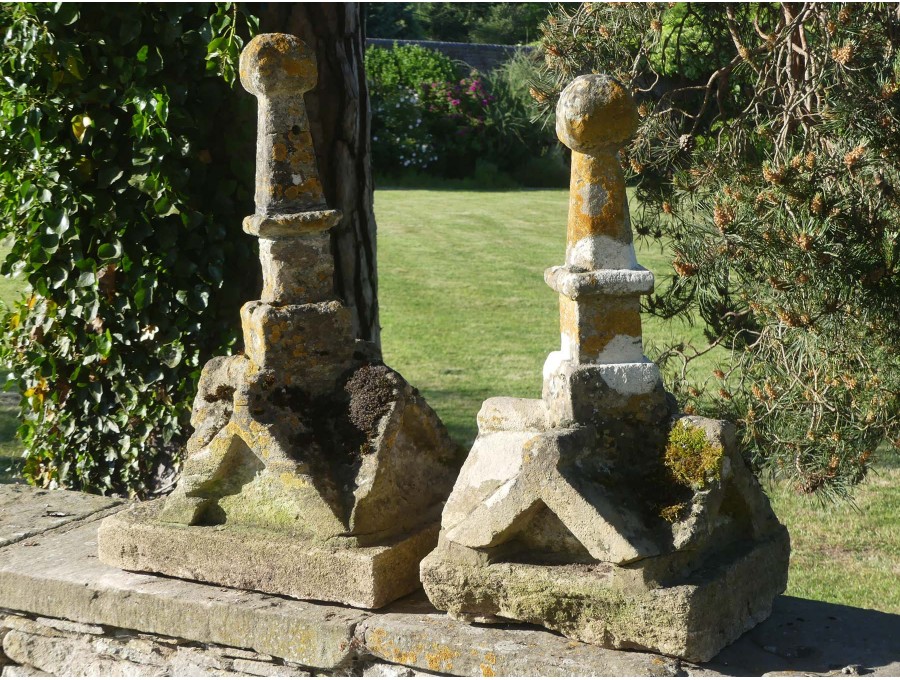 Antique Limestone Finials (Pair) | Holloways Garden Antiques