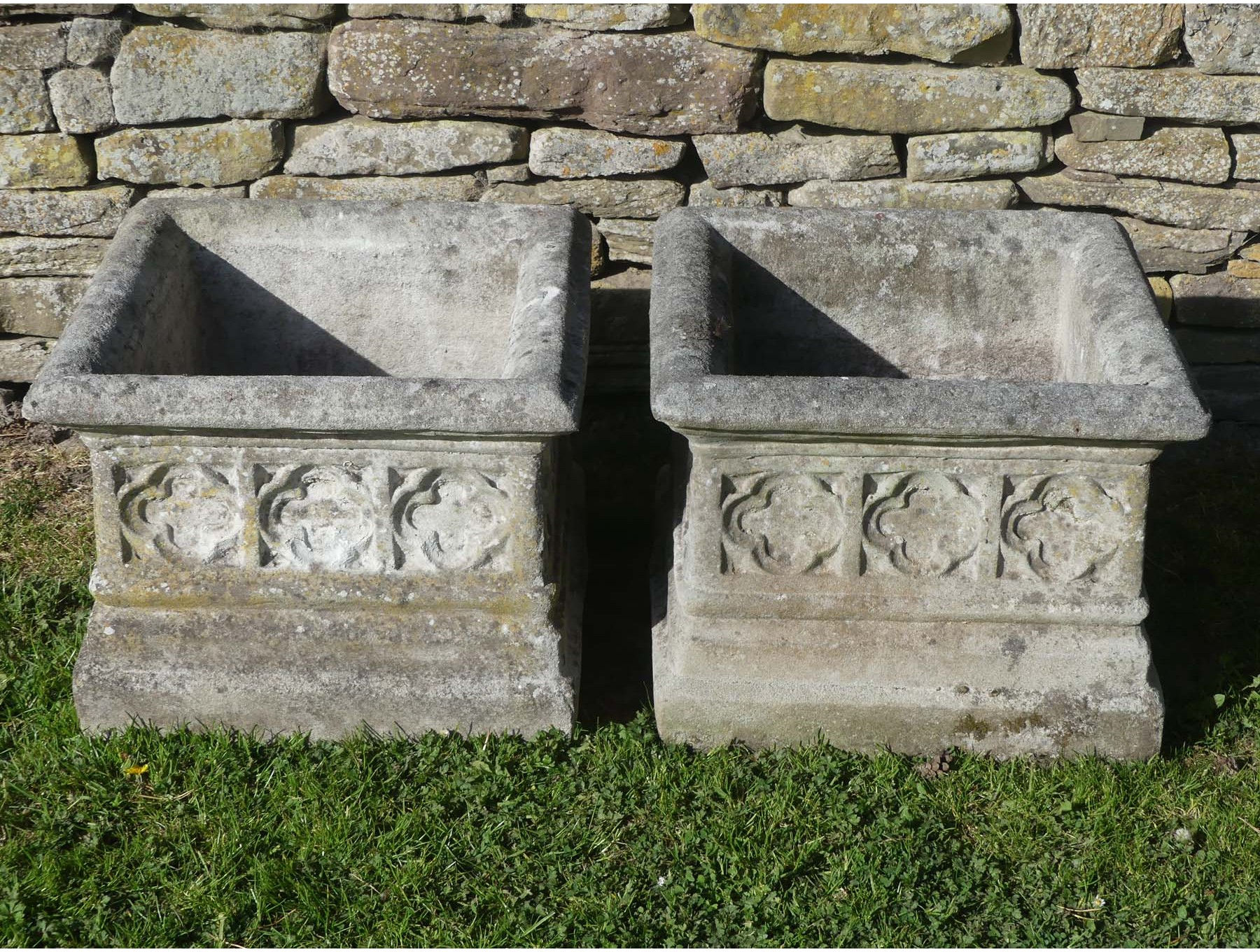 Weathered Gothic Planters (Pair) | Holloways Garden Antiques