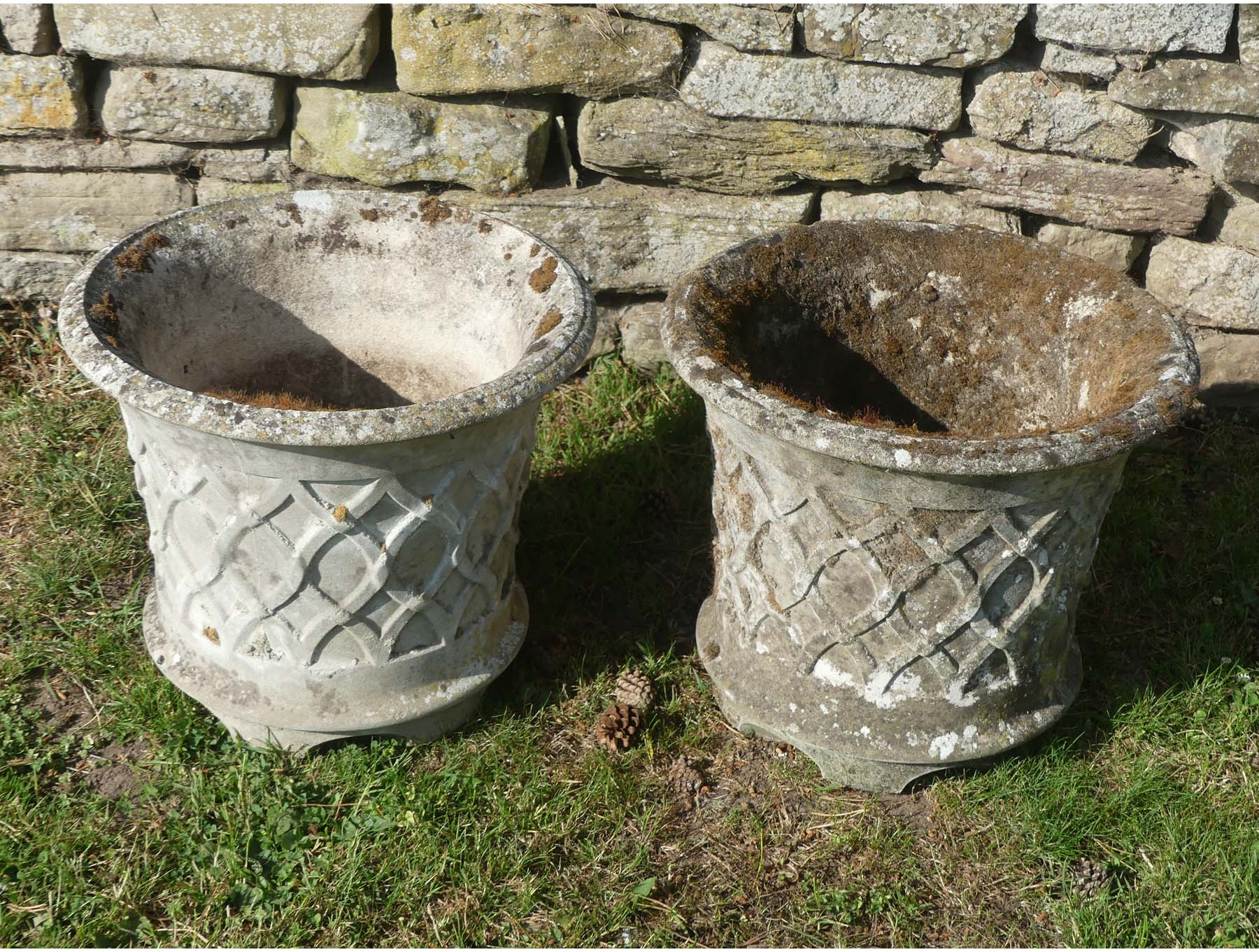 Weathered Garden Planters (Pair) | Holloways Garden Antiques