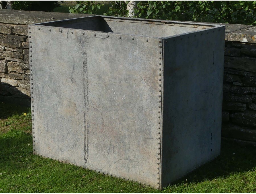 Weathered Galvanised Iron Trough | Holloways Garden Antiques