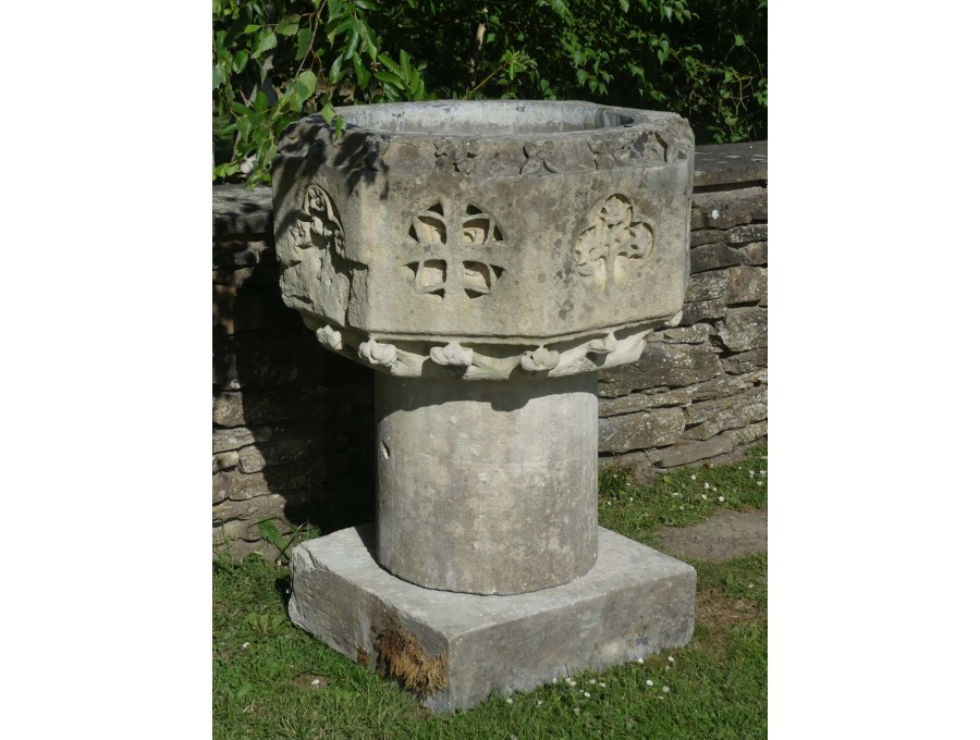 Antique Limestone Garden Font | Holloways Garden Antiques