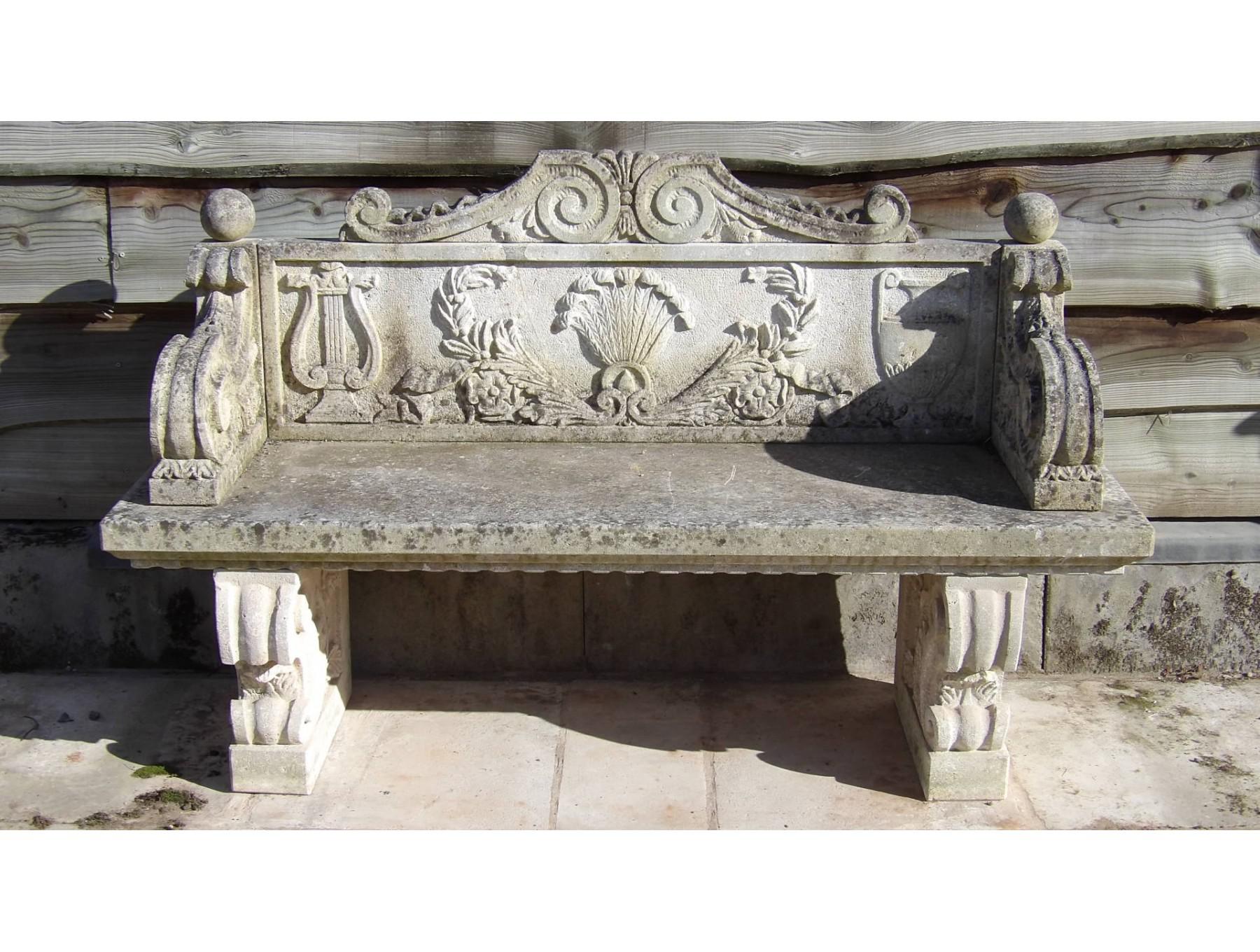 Pair Limestone Garden Seats | Stone Furniture |Holloways Garden Antiques